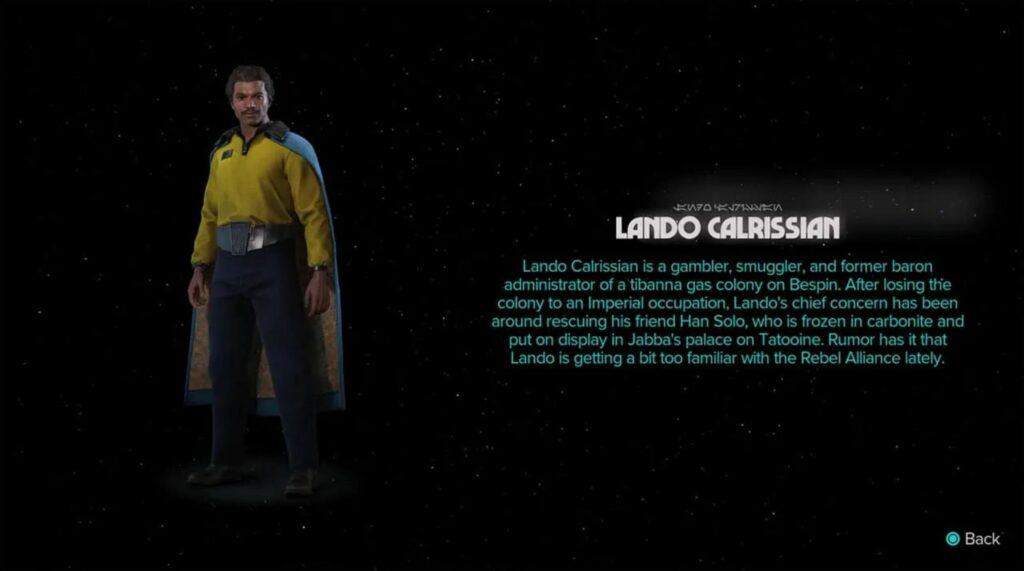 Lando Calrissian The Highroller (Akiva) Expert | Starwarsoutlawsmods.com
